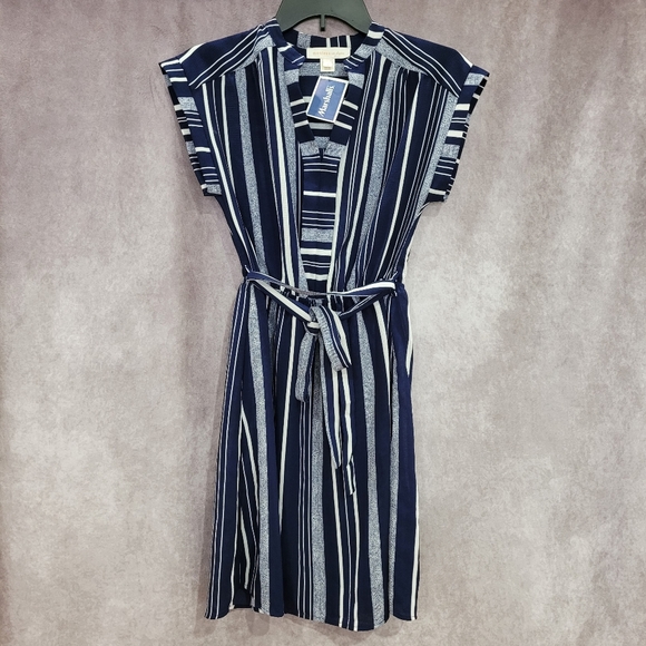 Monteau | Dresses | Monteau La Blue And White Striped Dress Size S ...